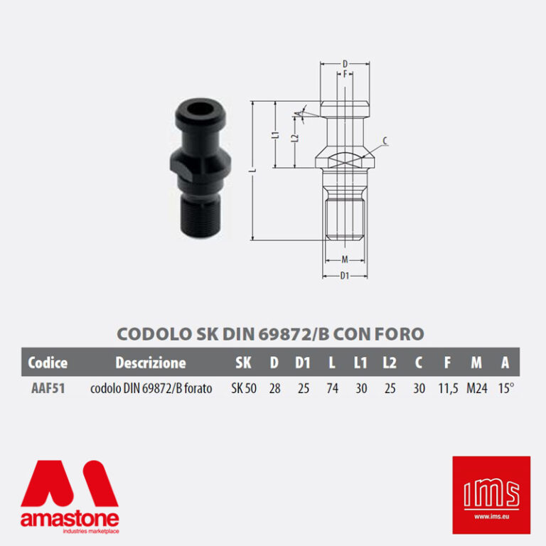 amastone®: Codolo per coni portautensile ISO 50 - IMS