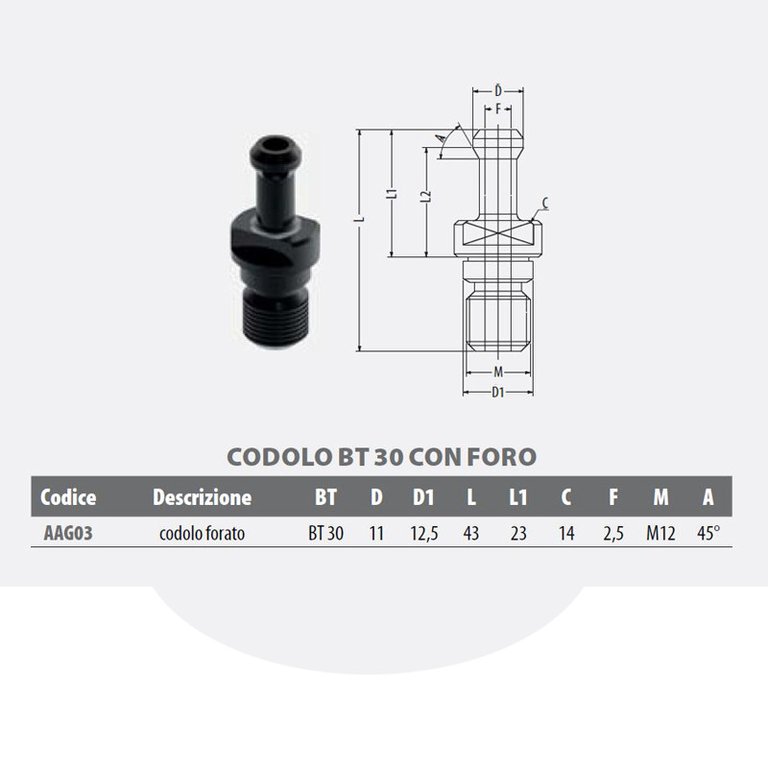 amastone®: Codolo per coni portautensile ISO/BT 30 - IMS