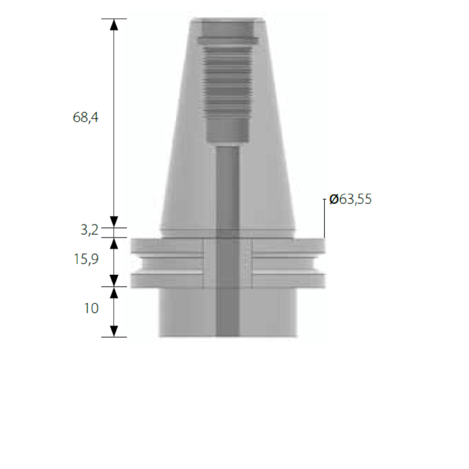 Coni ISO 40 per macchine CNC | amastone.it - Articoli per Marmisti